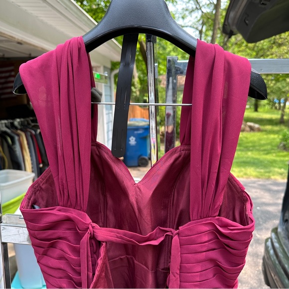 miao duo | Dresses | Burgundy Chiffon Dress | Poshmark